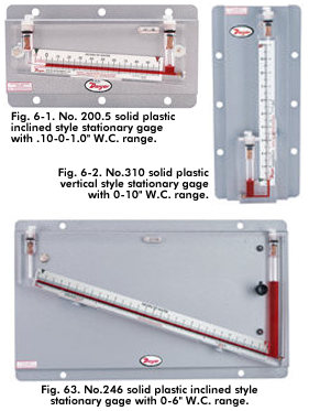 Dwyer Series 200-300 Durablock® Solid Plastic Stationary Gages